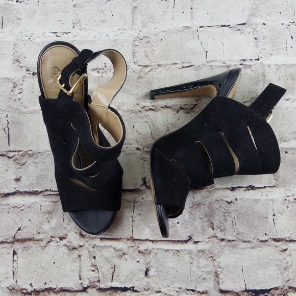 Isola | Shoes | Isola Black Suede Leather High Heel Cut Out Classic ...